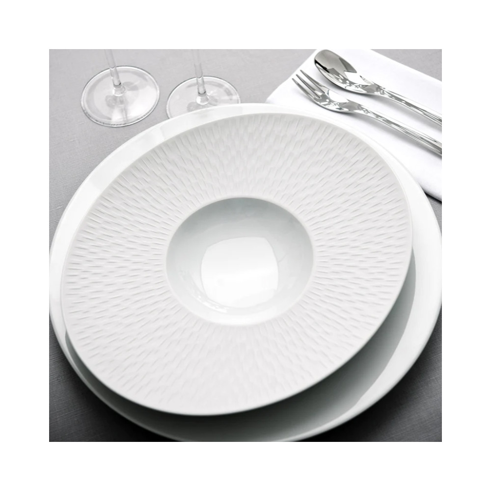 DEGRENNE 6 Boréale Satin Blanc plates - 6 sizes